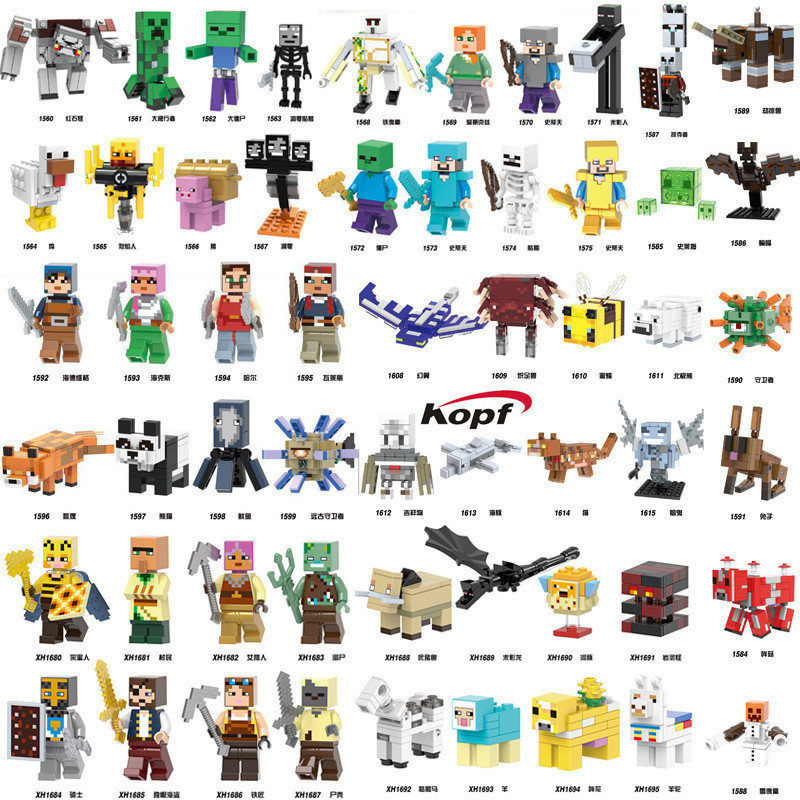 Minecraft บล๊อคและของเล่นตัวต่อ ของเล่นเด็ก ของขวัญ Minifigure | Shopee ...