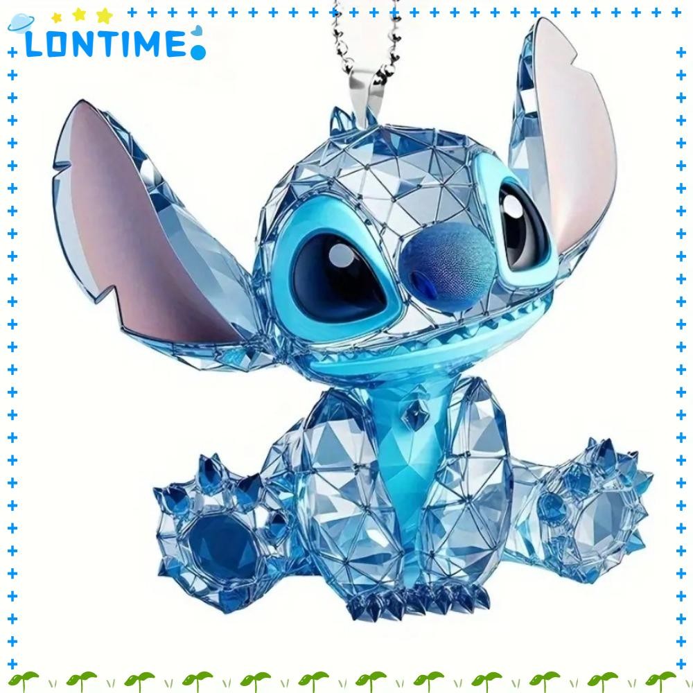 Lontime Stitch พวงกุญแจ, 2D แบนการ์ตูนรถแขวนจี้, Kawaii ของขวัญอะคริลิค ...