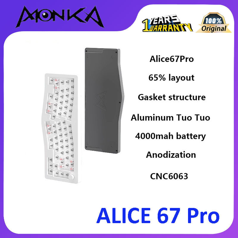 Monka ALICE 67 Pro ชุดคีย์บอร์ดเมคคานิคอล ไร้สาย อลูมิเนียม ปะเก็น ...