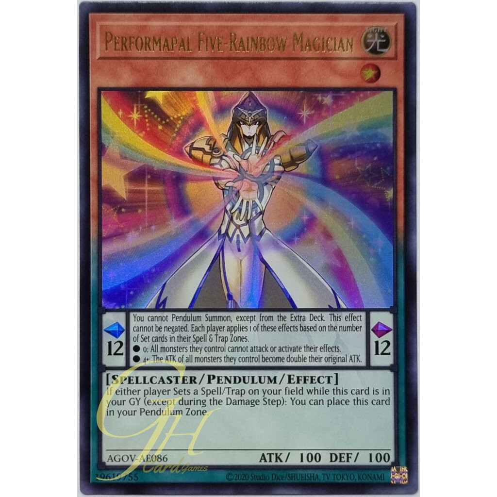 Yugioh [AGOV-AE086] Performapal Five-Rainbow Magician (Ultra Rare) | Shopee Thailand