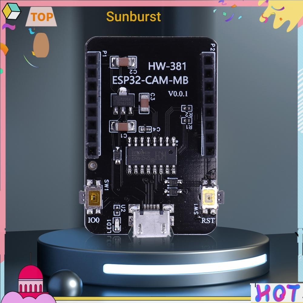โมดูลดาวน์โหลด ESP32-CAM-MB Backplane TTL WIFI และบลูทูธ เข้ากันได้กับ 4.7V-5.3V [Sunburst11.th ...