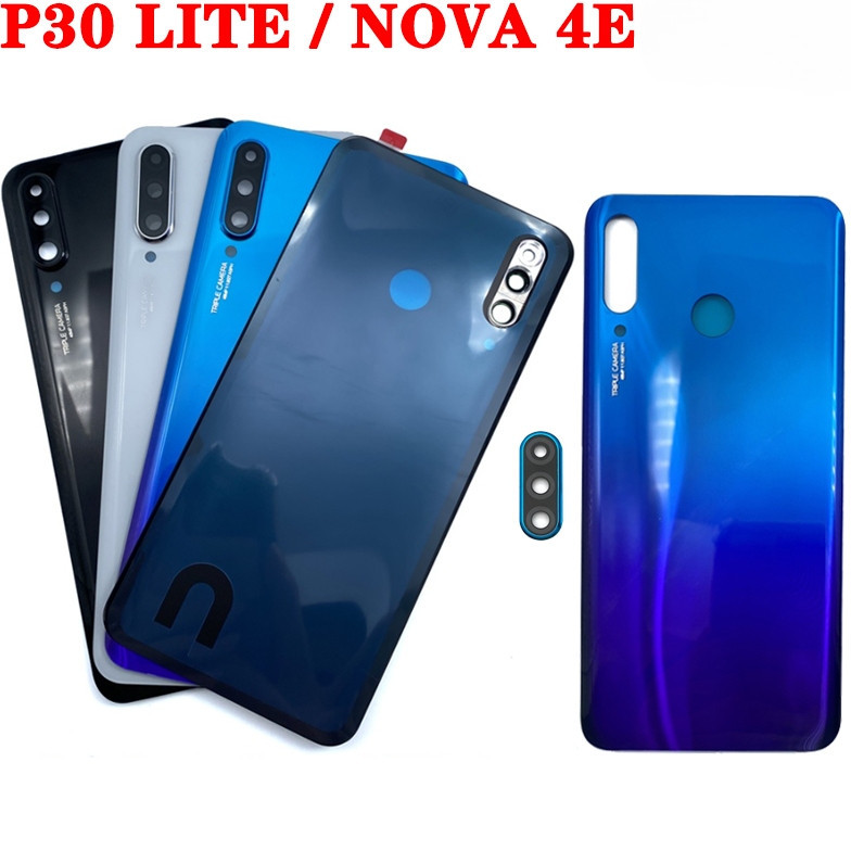 ด้านหลังสําหรับ Huawei P30 Lite Nova 4e ฝาหลังแบตเตอรี่เคสประตูพร้อมเลนส์กล้อง | Shopee Thailand