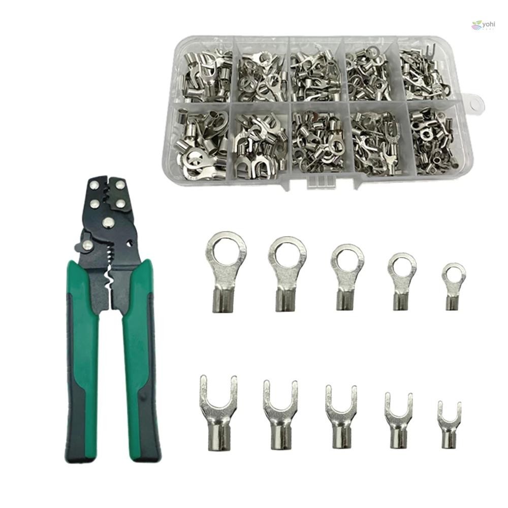 320 ชิ้น Crimp Terminal พร้อมคีมชุด 10-in-1 Crimp Terminals ชุด U รูป O ...