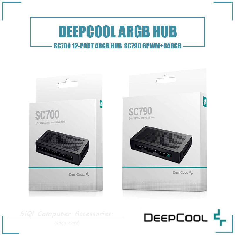 Deepcool ARGB HUB SC700 12-PORT ARGB HUB SC790 2 in 1 6PWM & 6ARGB SATA Power Control เชื่อมต่อ ...