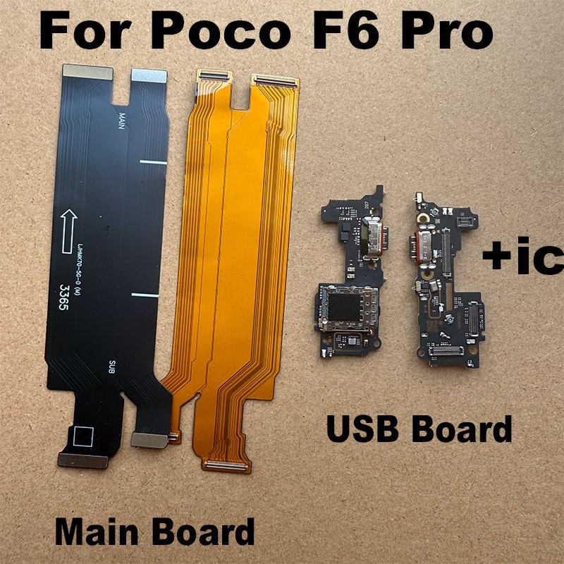 สําหรับ Xiaomi Poco F6 Pro USB แท่นชาร์จพอร์ตแม่หลัก mainboard ...