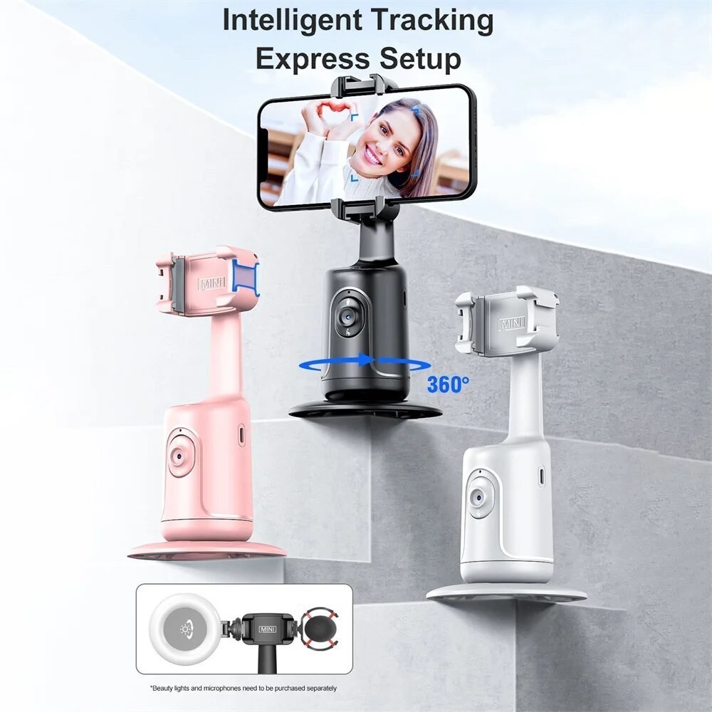 NEW P01 Pro 360 Rotation Gimbal Stabilizer AI Following Face Tracking Desktop Gimbal PTZ For ...