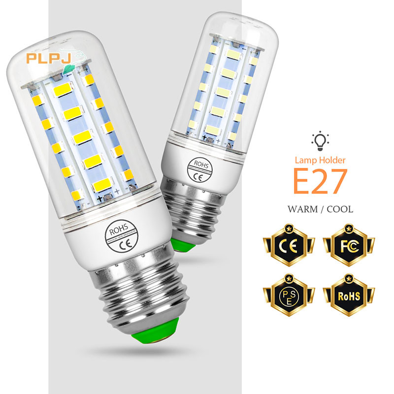 Plpj E27/E14 ใหม่ หลอดไฟ LED 220V อัจฉริยะ IC สีขาวเย็น ข้าวโพด ...