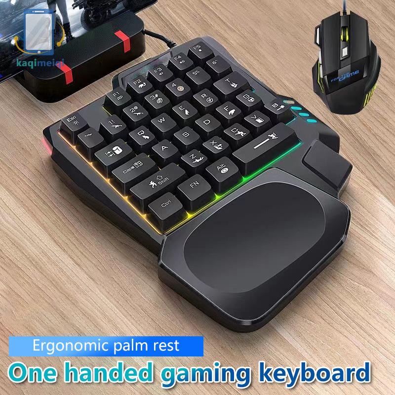 Kam Rgb Gaming Keyboard Single Hand Mini USB Ultra-slim แบบมีสาย 35 ...