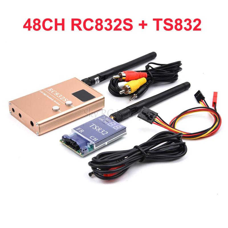 KS เครื่องรับส่งสัญญาณ AV A/V ไร้สาย48CH FPV 5.8Ghz 600MW ชุด TS832 ...