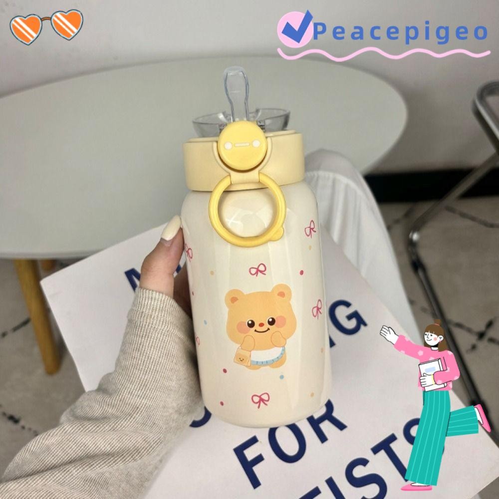 Peacepigeo ถ้วยฟางสูญญากาศ, การ์ตูน 500 มล. แก้วดื่มหมีเนย, ถ้วยรถเก็บความร้อนสแตนเลส | Shopee ...