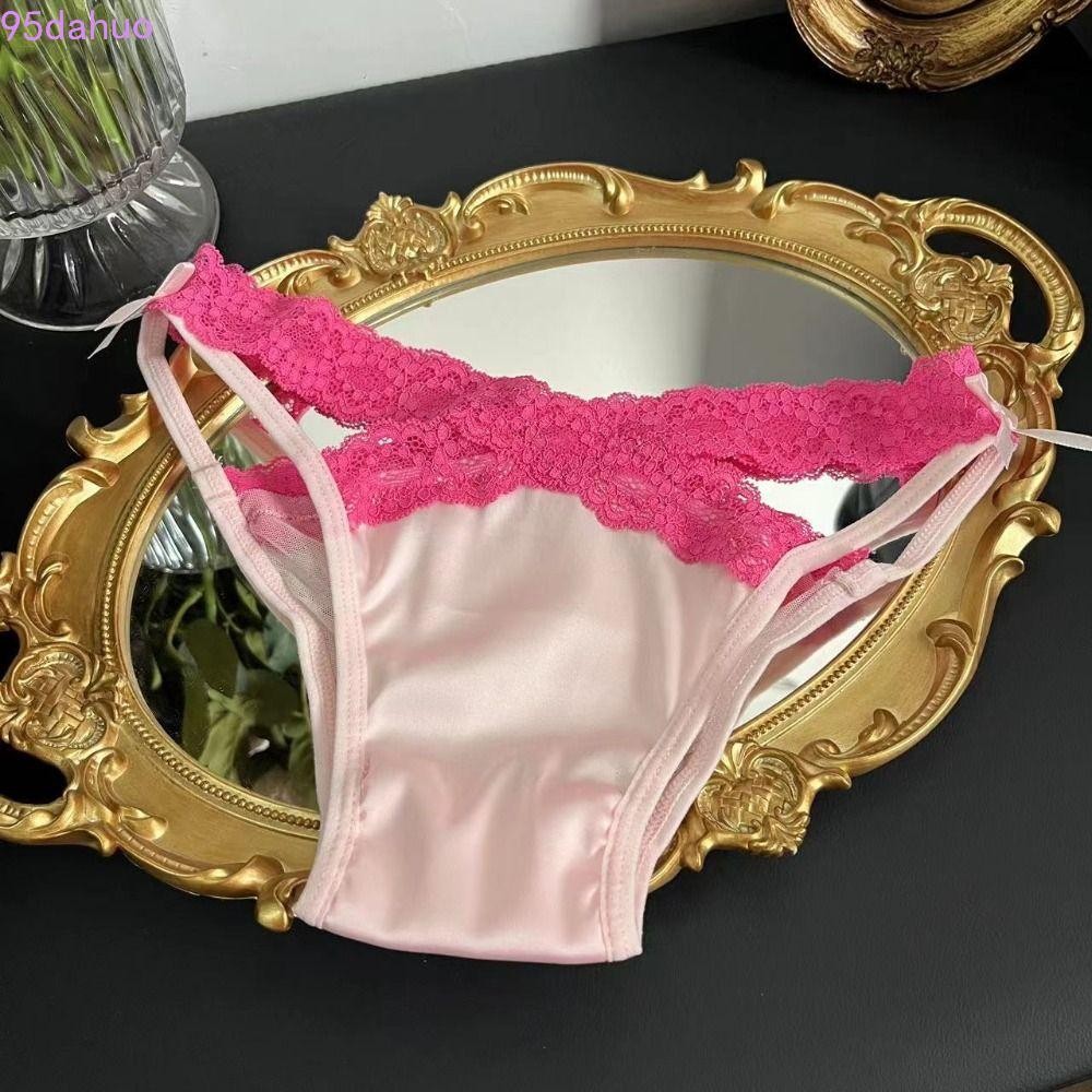 Dahuo Hollow Out กางเกงไม่มีรอยต่อ,โปร่งใสกางเกงลูกไม้ตาข่าย Bowknot กางเกง, Breathable ต่ําเอว ...