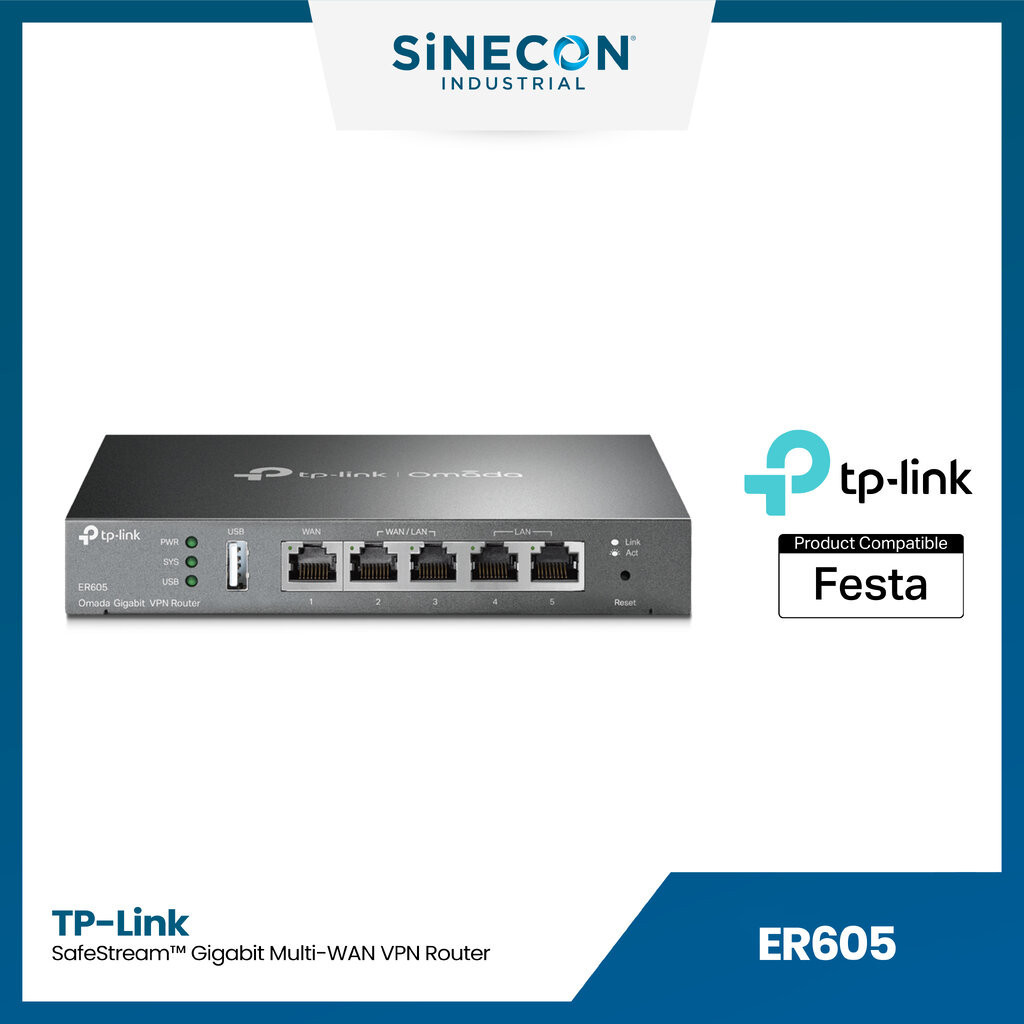 TP-Link ทีพีลิ้งค์ ER605 SafeStream™ Gigabit Multi-WAN VPN Router ...