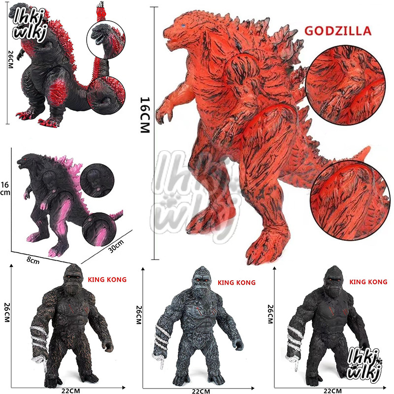 โมเดลฟิกเกอร์ Kong Action Figure Burning Godzilla Red Purple Dolls ...