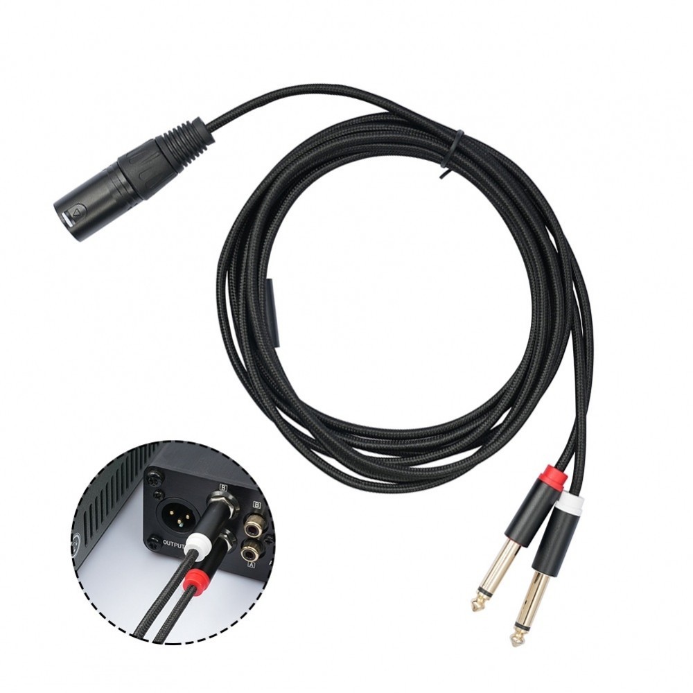 Xlr to Dual RCA Y Splitter Cable Anti-Shielding สําหรับ Mixer Power Amp ...