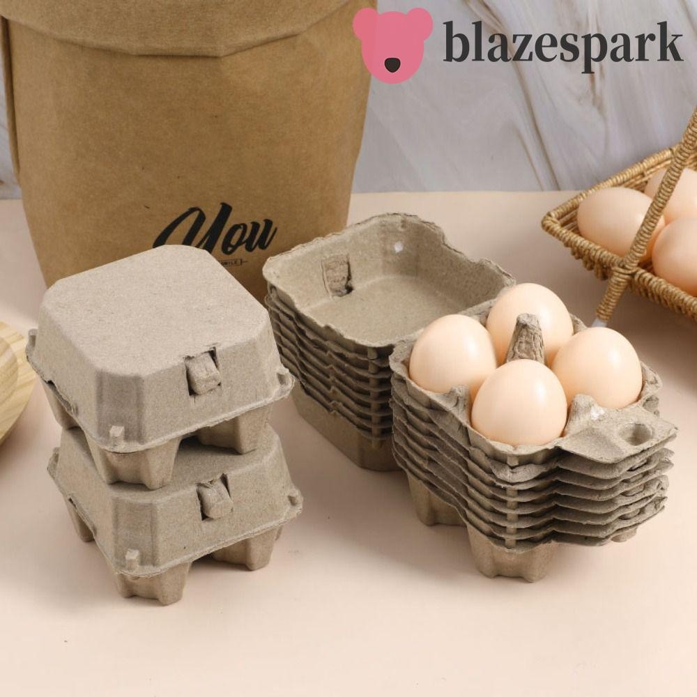 Blazespark 10 ชิ้นเยื่อกระดาษกล่องไข่, 4 กริดประหยัดพื้นที่ถาดไข่ไก่, Creative Reusable ...