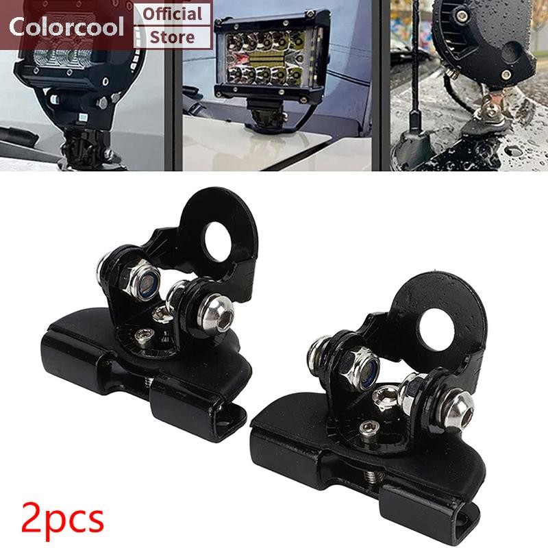 Th 2 ชิ้นสแตนเลส Universal Car Auto Hood ไฟ LED ทํางาน Mount Holders ...