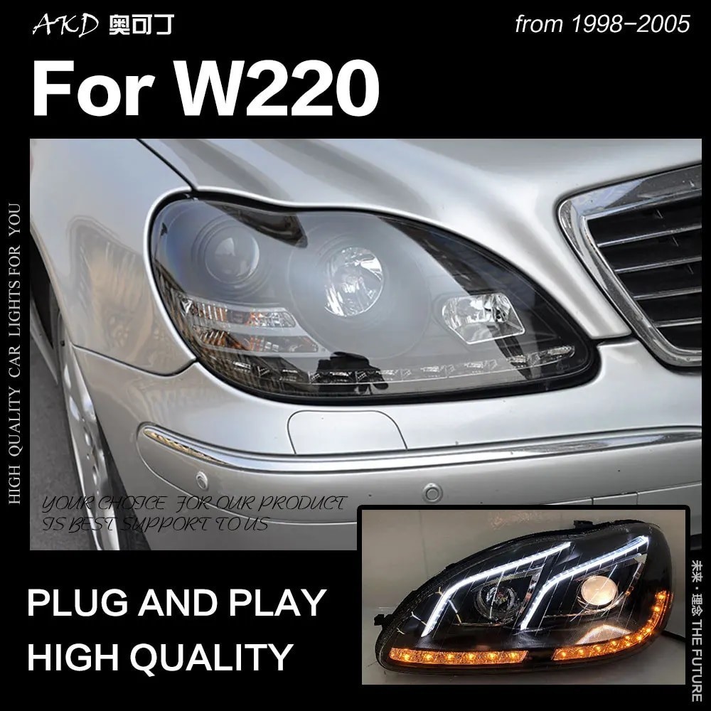 Car Styling Head Lamp for BENZ W220 LED Headlight 1999-2005 S320 S350 ...