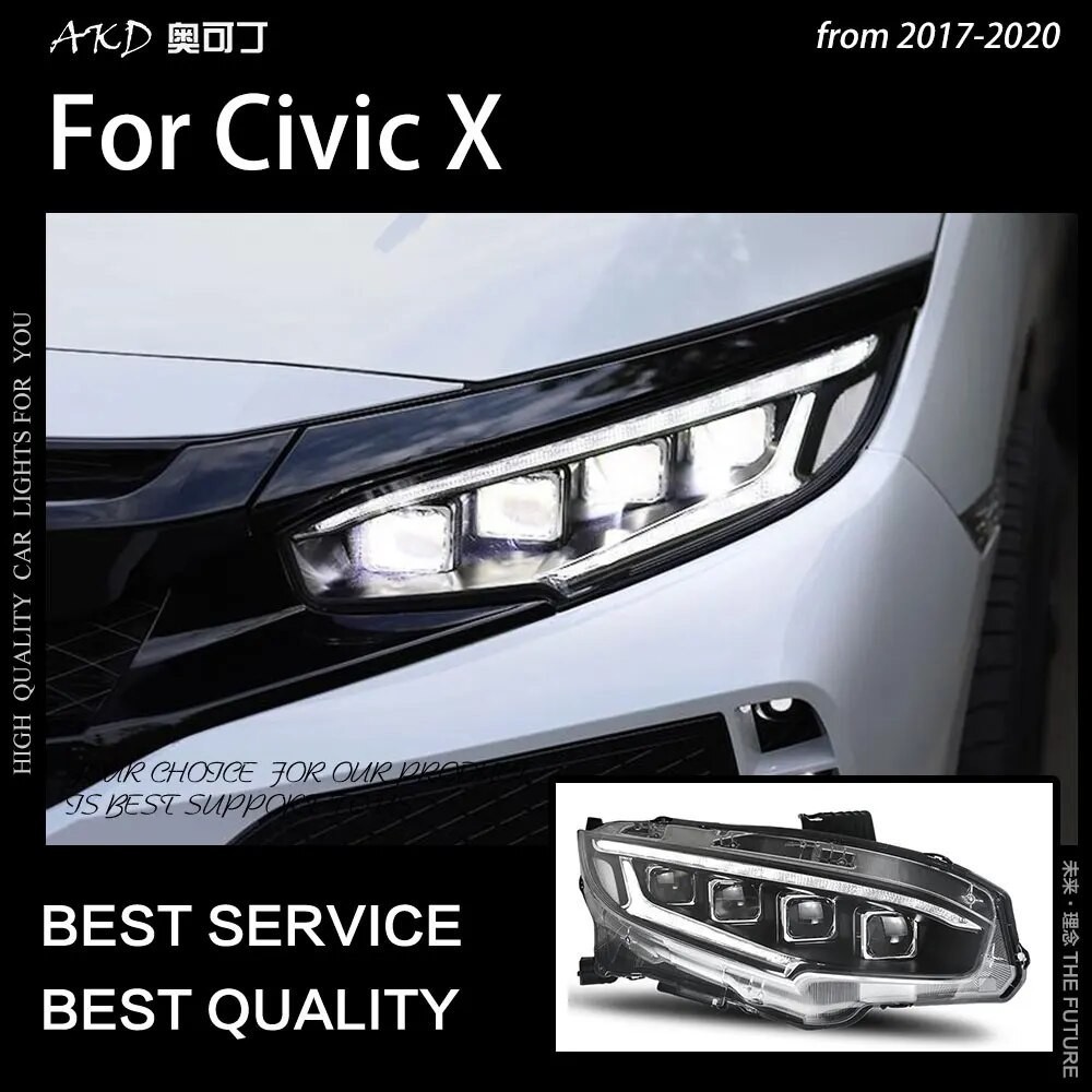 Car Styling for Civic X Headlights 2017-2020 New Civic LED Headlight ...