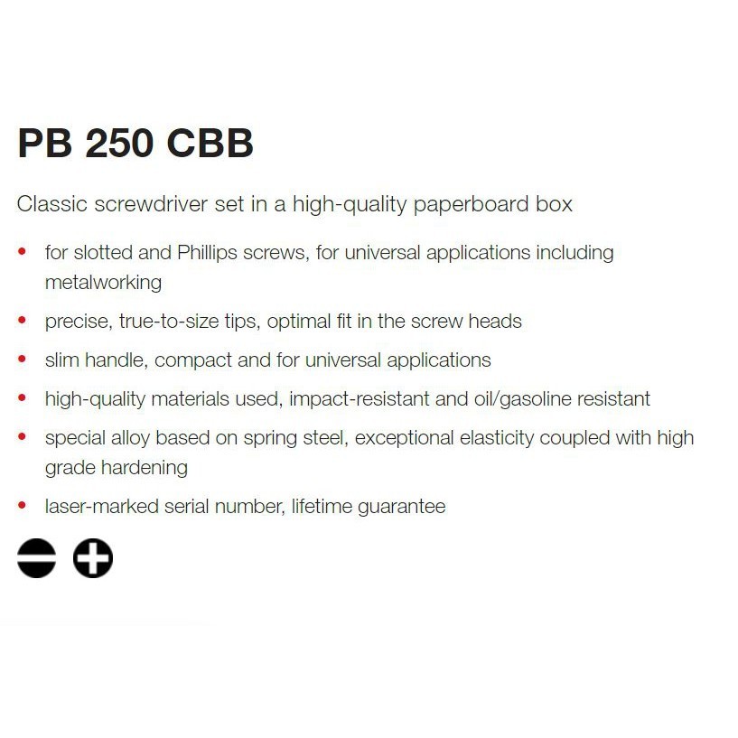 ไขควงแบน PB Swiss ชุดไขควง 7 ตัวชุดในกล่องกระดาษ (PB250.CBB) | Shopee ...