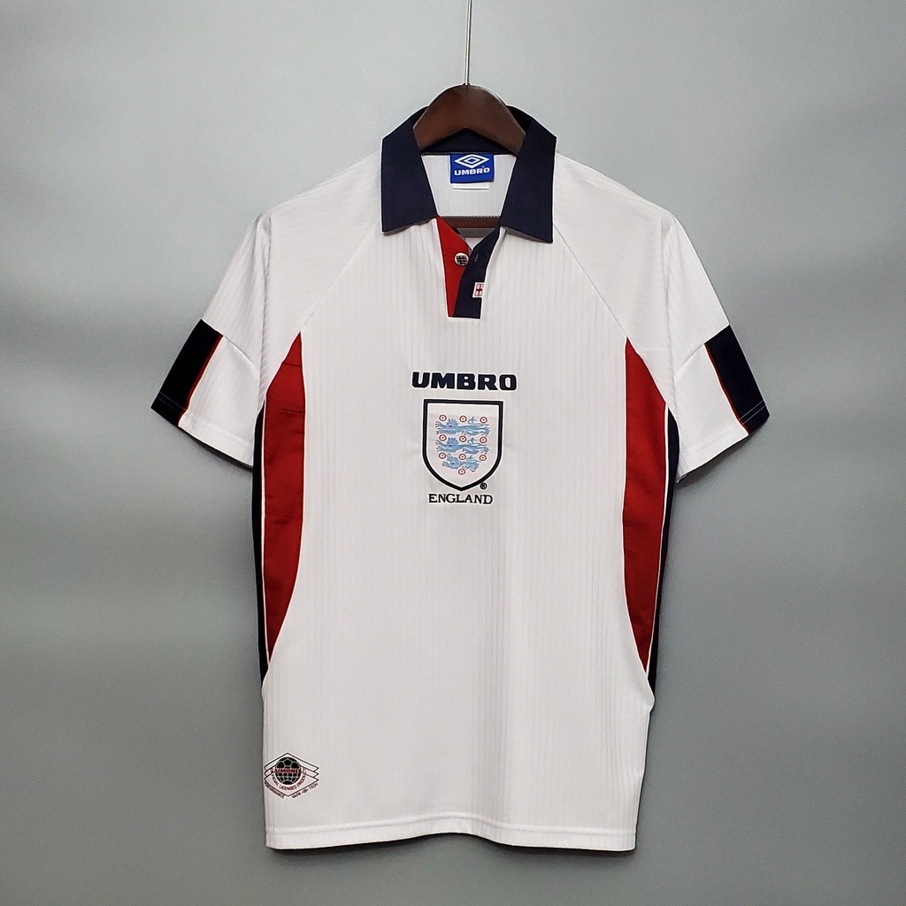 98 ENGLAND Home Retro เสื้อฟุตบอลภาษาอังกฤษ Vintage Jersey S-XXL 1998 ...