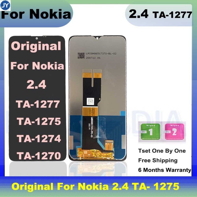 อะไหล่หน้าจอสัมผัส LCD แบบเปลี่ยน สําหรับ Nokia 2.4 TA-1277 A-1275 A ...