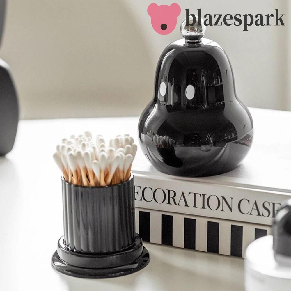 Blazespark กล่องไม้จิ้มฟัน,ภาชนะไม้จิ้มฟันรูปลูกแพร์พลาสติก,ของขวัญน่ารักกันฝุ่น INS แต่งหน้า ...