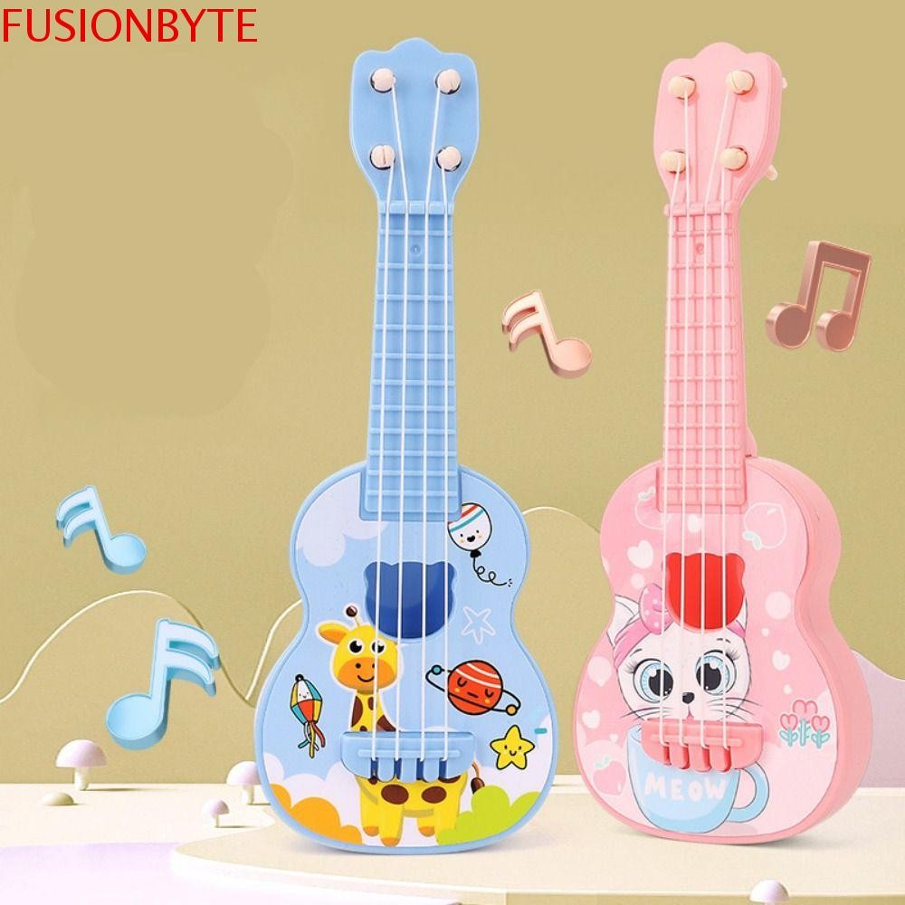 Fusionbyte จําลอง Ukulele ของเล่น, 4 สายปรับ String Knob กีตาร์ขนาดเล็กของเล่น, การ์ตูนสัตว์ ...