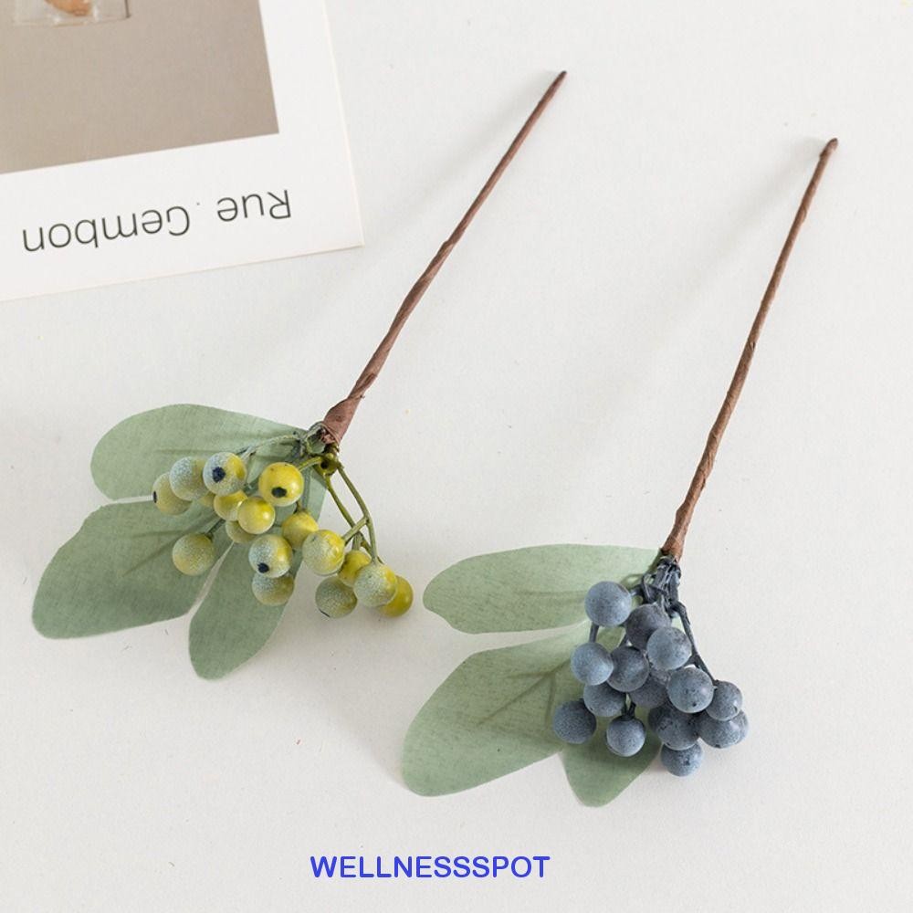 Wellnessspot ประดิษฐ์ Berries สาขา, DIY พืชบลูเบอร์รี่ประดิษฐ์เหมือนจริง, พืชปลอม Handmade ...