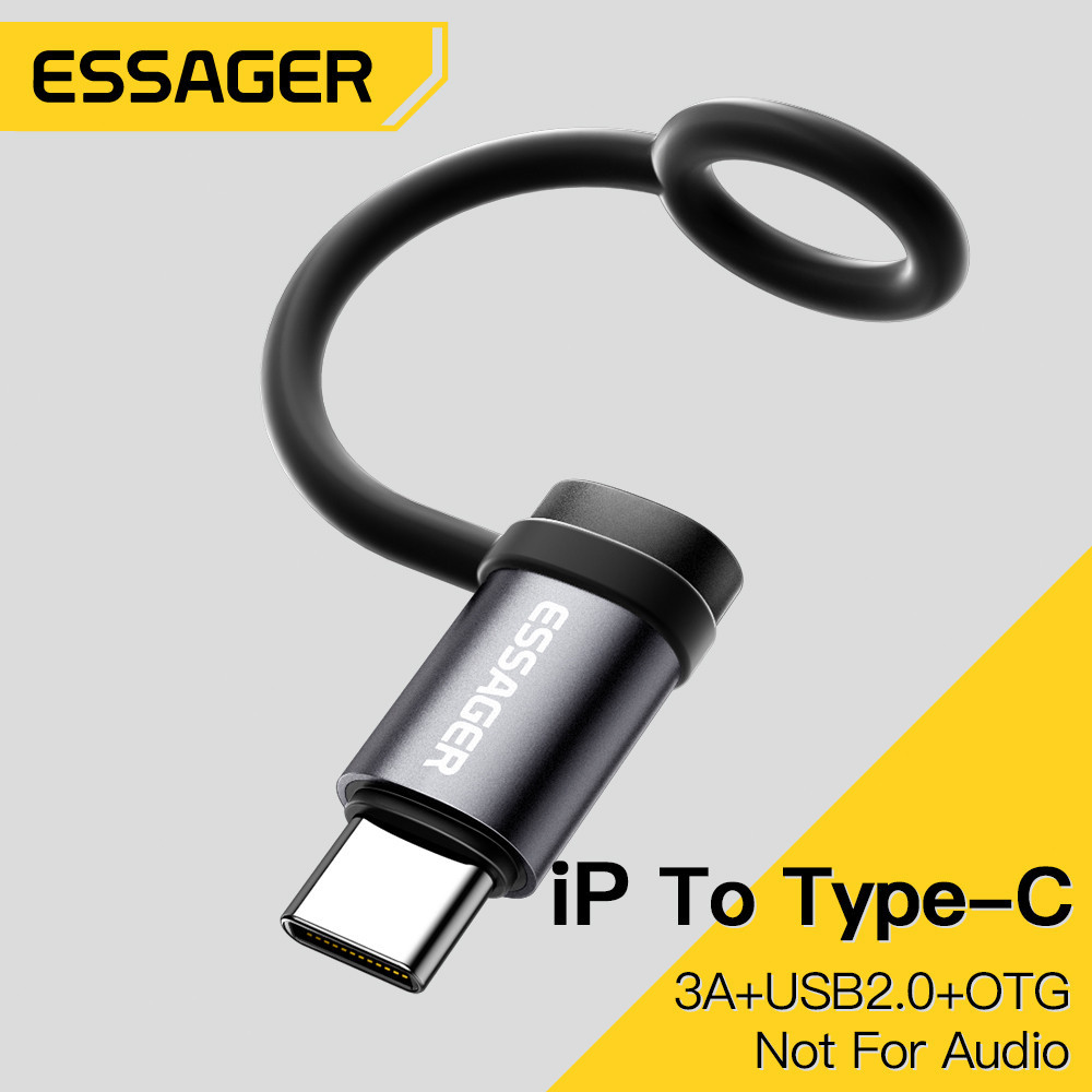 Essager ตัวแปลง OTG Ios เป็น Type-C พร้อม USB2.0 3A แหวน480Mbps Type C ...