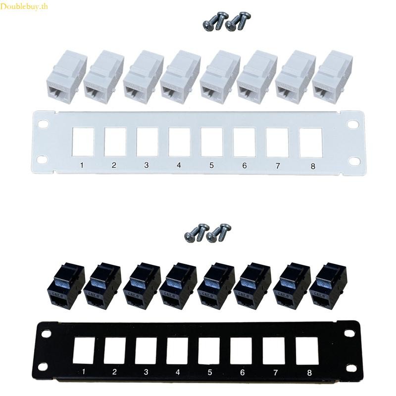 Doublebuy 8-Port Cat6 Shielded Patch Panel 10G Ready Metal Housing ...