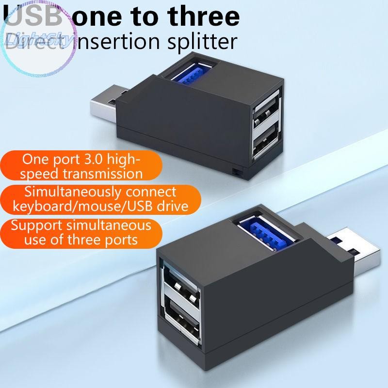 Lightsky ความเร็วสูง USB 3.0 HUB อะแดปเตอร์ Extender Mini Splitter กล่อง 3 พอร์ตข้อมูล USB ...
