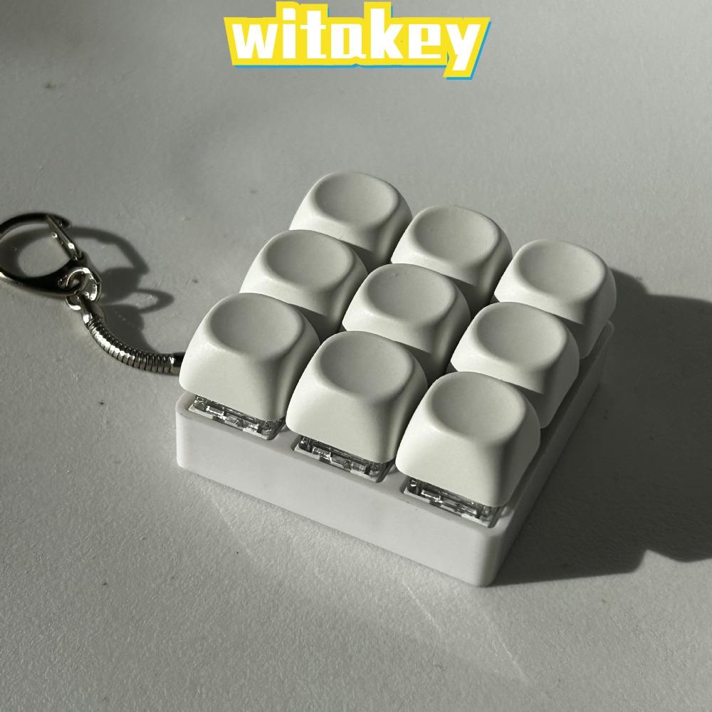 Witakey Fidget พวงกุญแจ, ปุ่มคีย์บอร์ด DIY ปุ่มคีย์บอร์ดนิ้ว, ปุ่มกดผ่านเวลา 4/9Keys Clicker ของ ...
