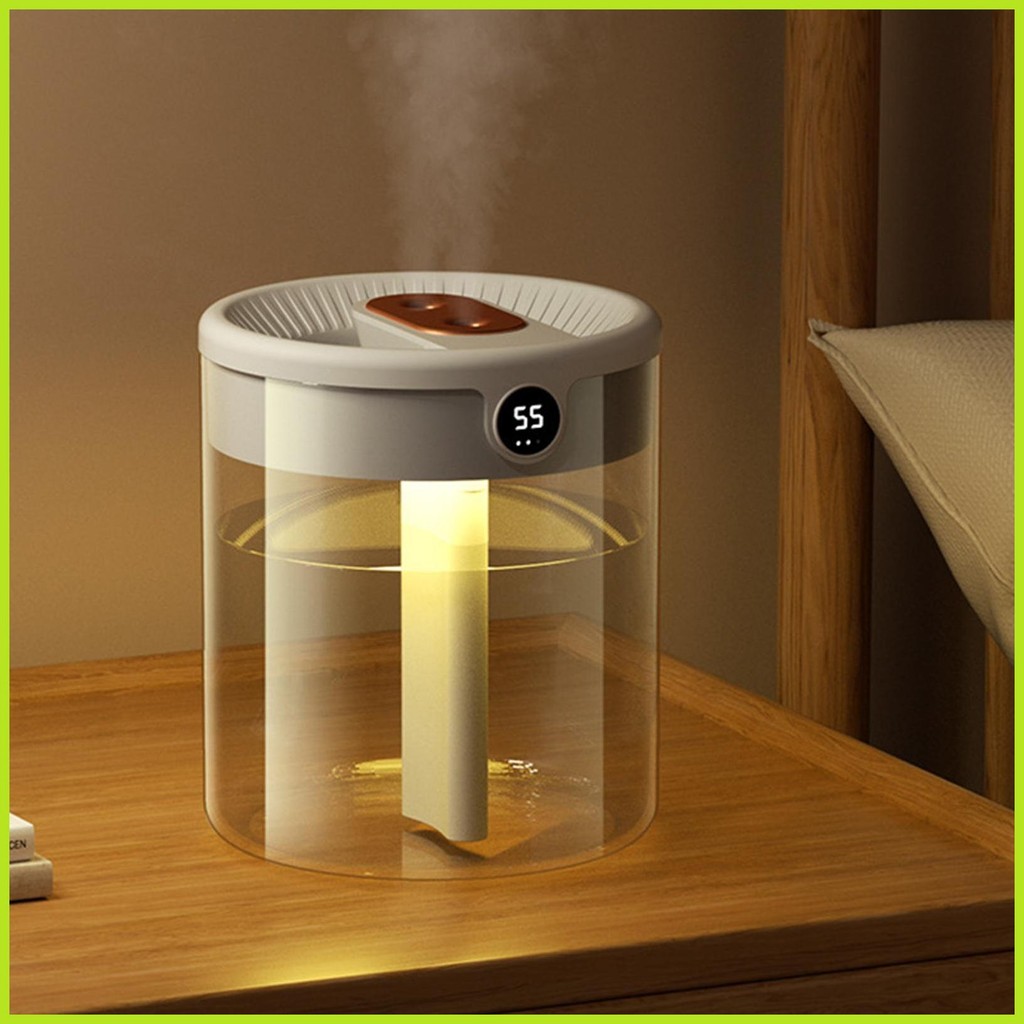 เครื่องทําความชื้นในห้องนอนความจุขนาดใหญ่ Double Cool Mist Humidifier พร้อมถัง 2L Desk Diffusers ...
