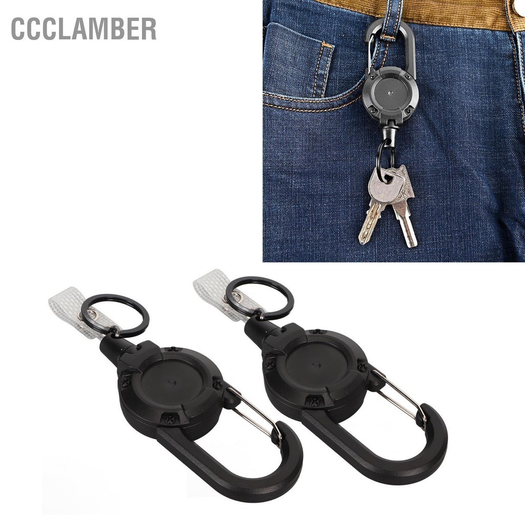 CCclamber พวงกุญแจแบบพับเก็บได้ 2 ชิ้น Anti Lost High Rebound ...
