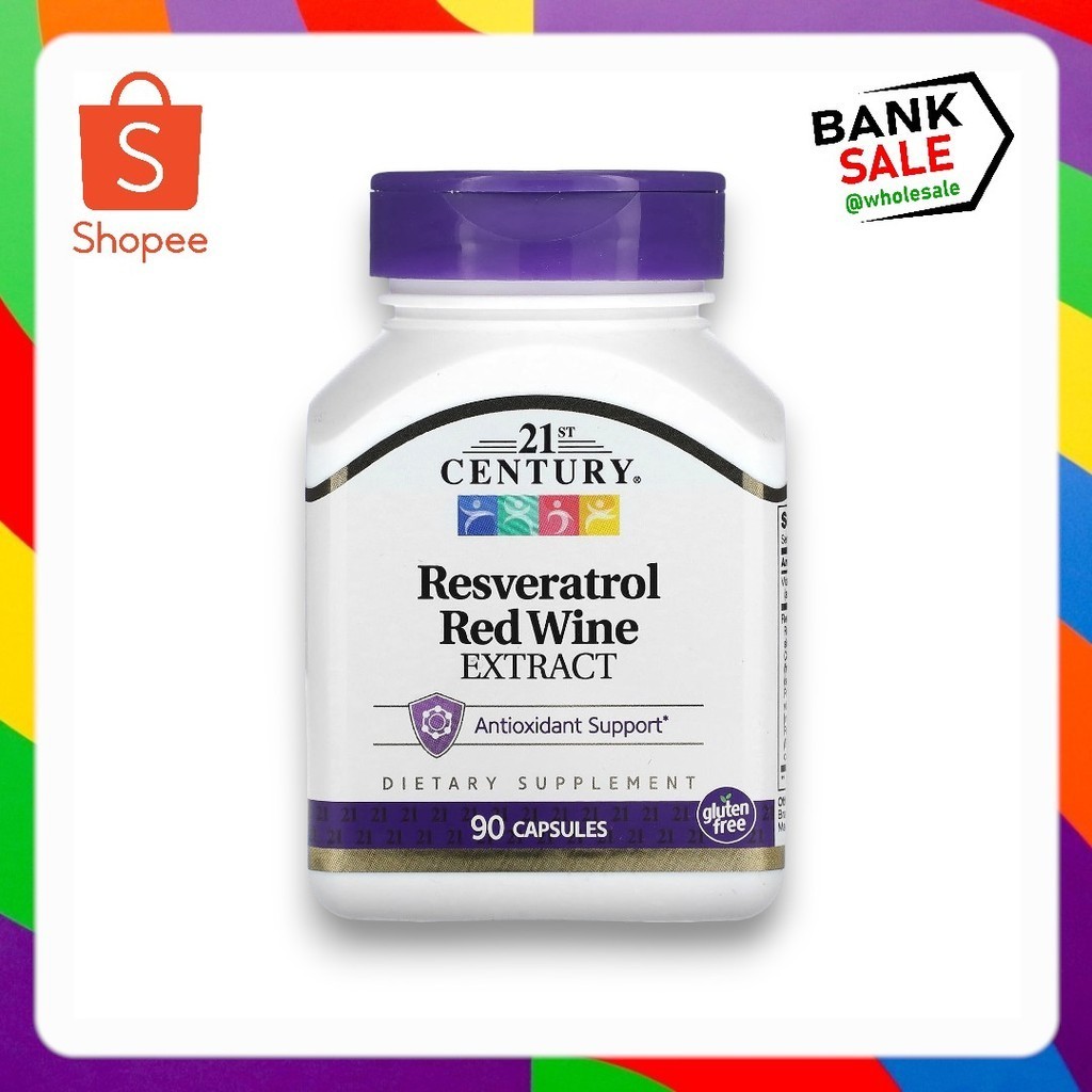 21st Century, Resveratrol Red Wine Extract, 90 Capsules | Shopee Thailand