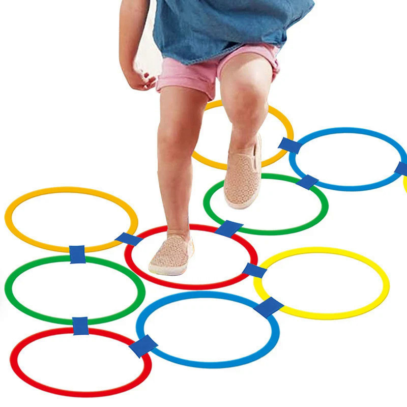 Kids Outdoor Funny Physical Training Sport Toys Lattice Jump Ring Set ...
