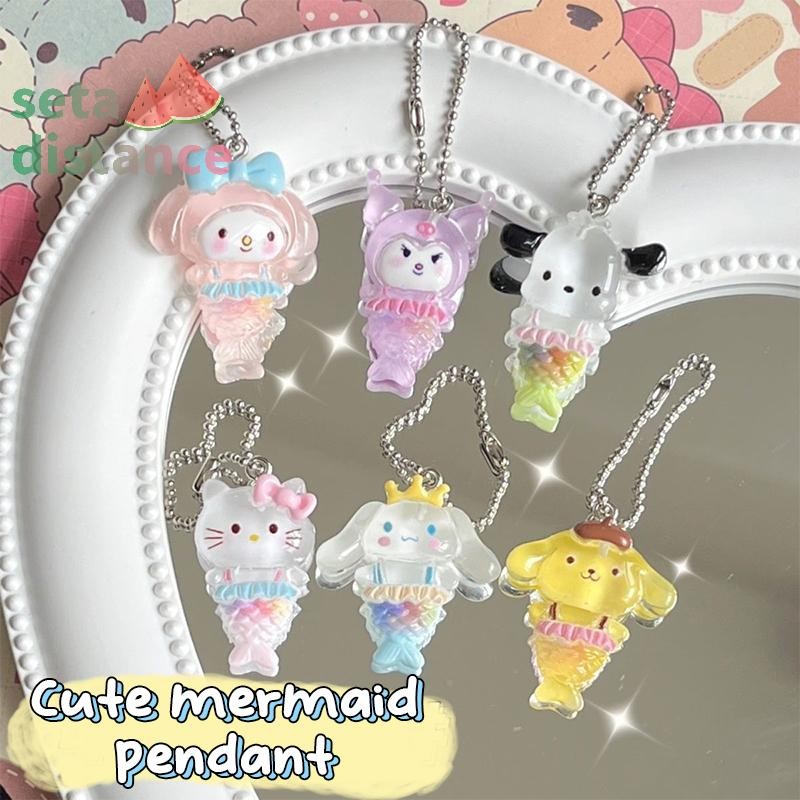 [Setad] Sanrio Anime Hello Kitty Mermaid พวงกุญแจ Kawaii การ์ตูน ...