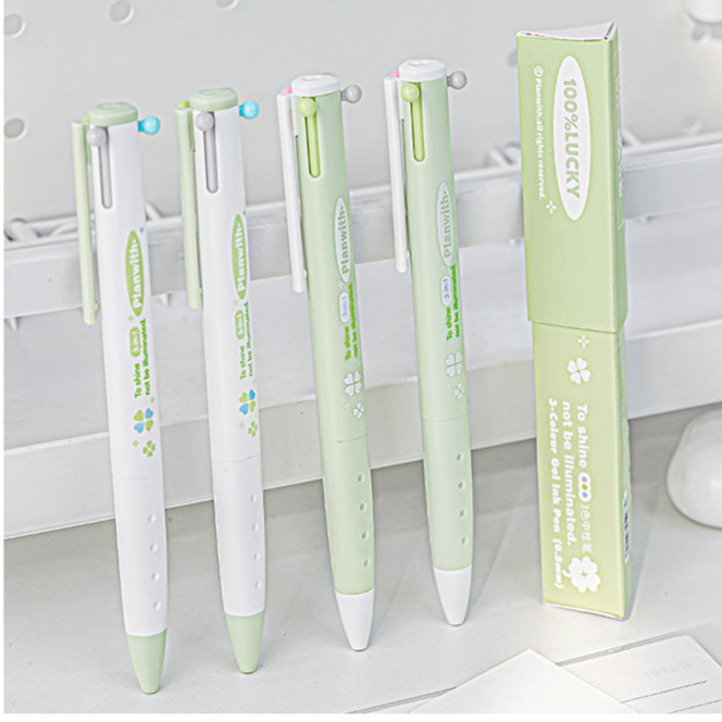 Planwith Triangle Multi Color Gel Pen สีม่วง 3 สี 0.5 มม. Clover Press ...