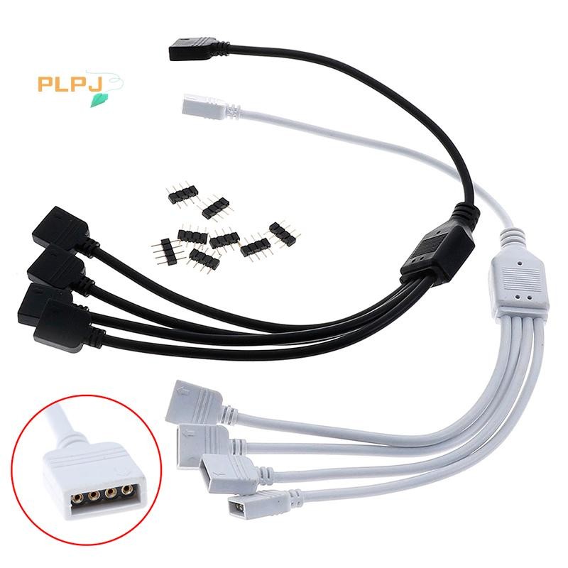 Plpj 4 Pin RGB LED Connector Cable 1 ถึง 3 RGB 4 Pin LED Extension ...