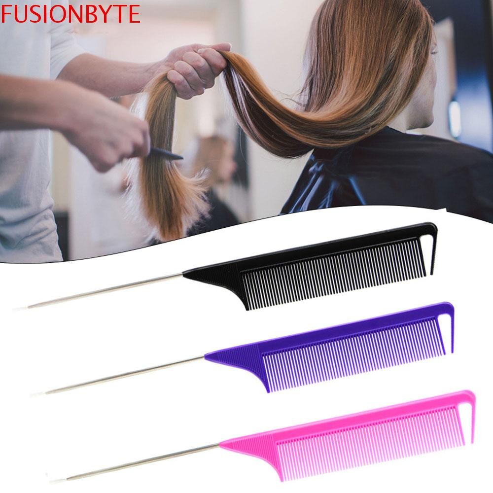 Fusionbyte หวีหางหมุดสแตนเลส Hairdressing Anti-static Fine-ฟันเครื่องมือจัดแต่งทรงผม | Shopee ...