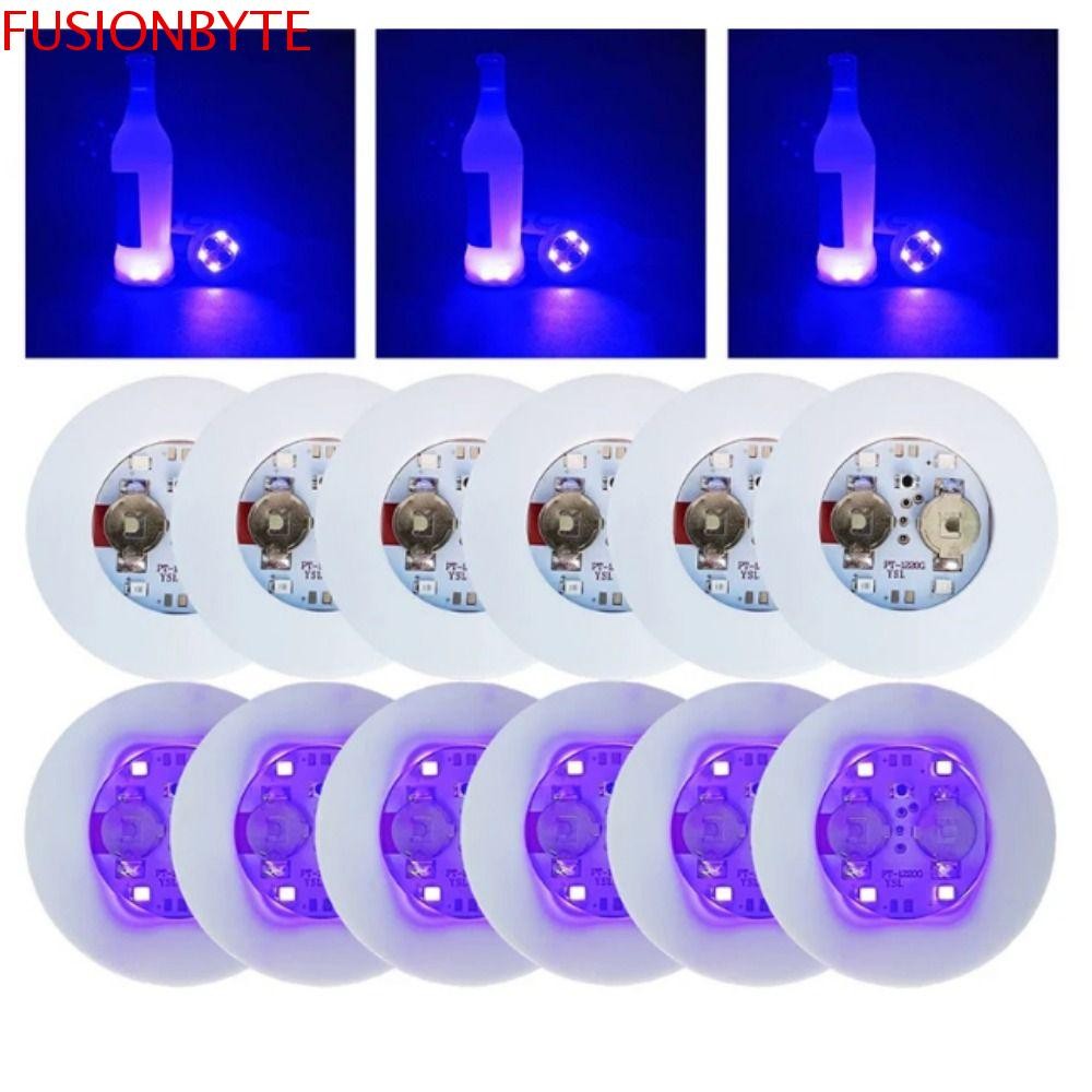 Fusionbyte 10 ชิ้น Luminous Coaster, LED รอบเรืองแสงถ้วยไวน์, Creative น้ําหนักเบาแบตเตอรี่ ...