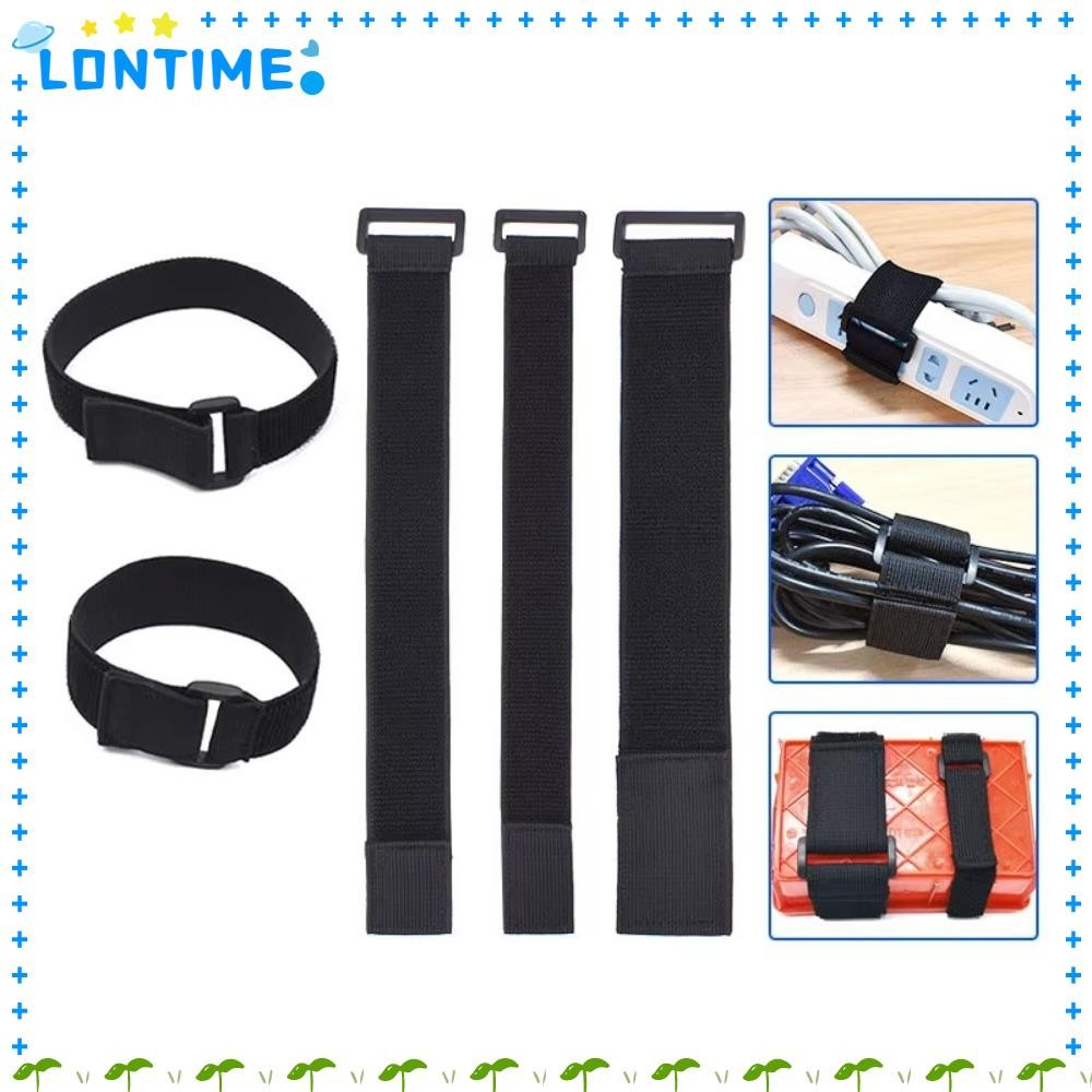 Lontime 5PCS Magic Elastic Band, Hook Loop ไนลอนยืดสายรัดไนลอน,ย้อนกลับหัวเข็มขัดสายต่อ Camping ...