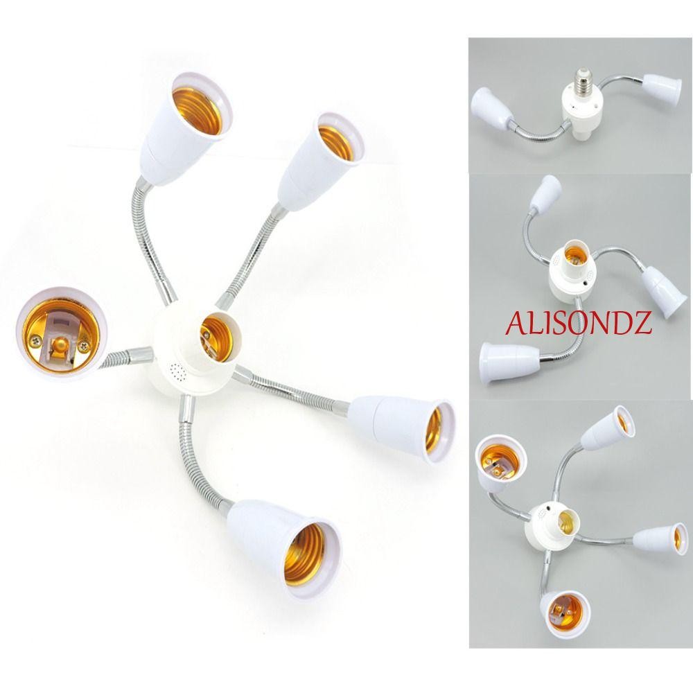 Alisondz E27 Light Socket Splitter, ยืดหยุ่น E27 ถึง E27 E27 ผู้ถือโคมไฟ Converter, ทนทาน 2/3/4 ...