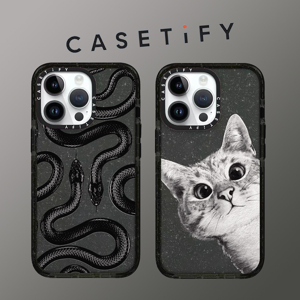 Casetify Black Snake King cat Glitter TPU เคสโทรศัพท์สําหรับ iPhone 15 ...