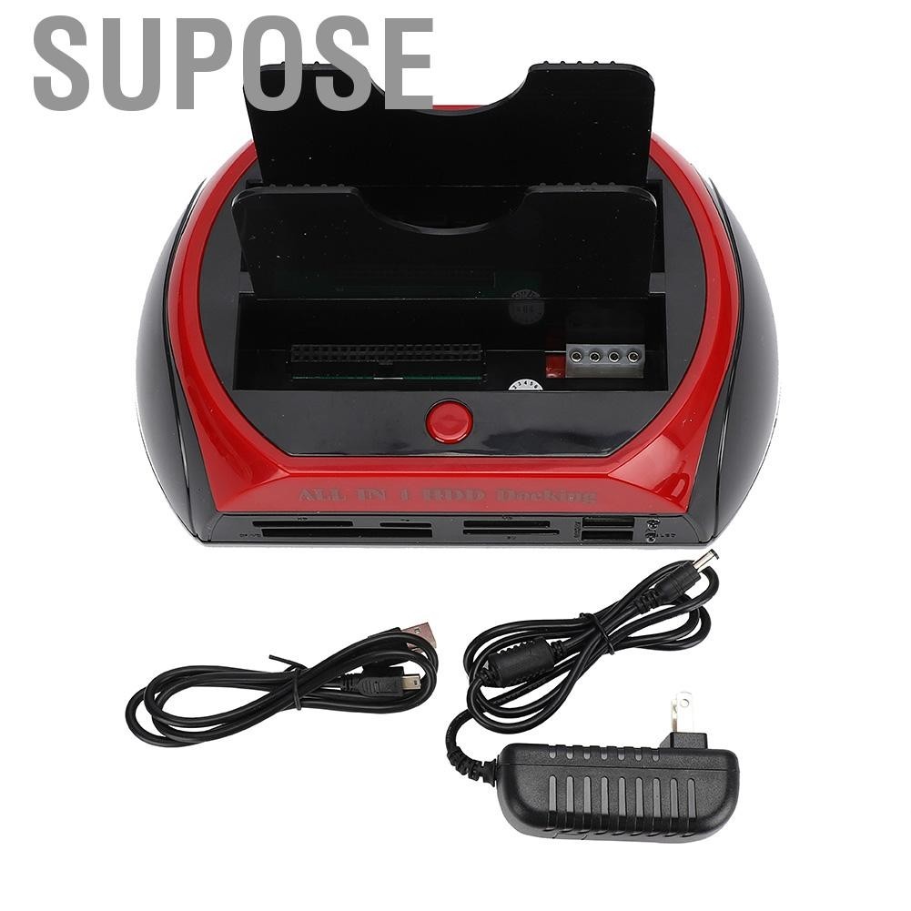 Supose 2.5 /3.5 Dual IDE HDD Docking Station Hard Disk Drive Dock USB 2 ...