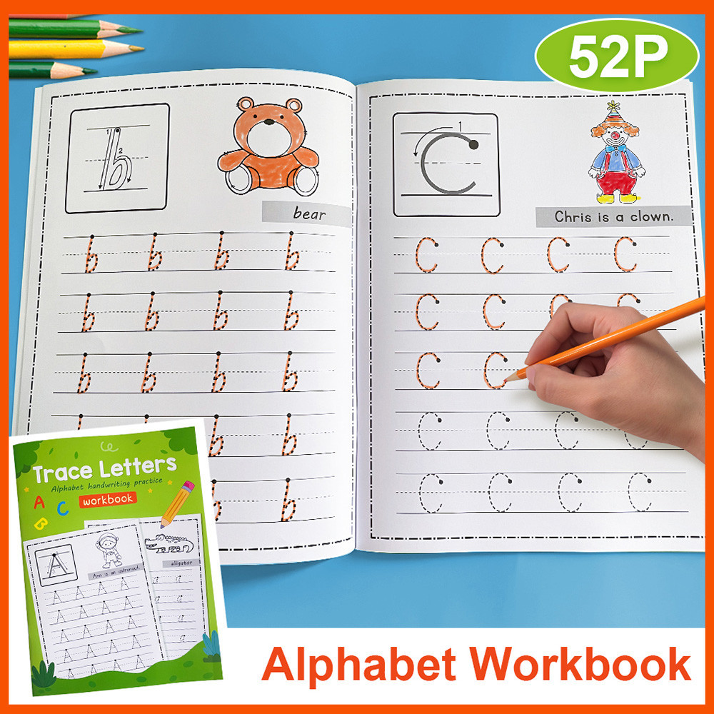 Kids Tracing Book English 26 Alphabet From-A-To-Z Workbook Exercise ...