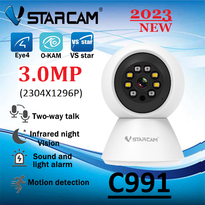 【จัดส่งที่รวดเร็ว】Vstarcam C991 ( C994 รองรับ Wi-Fi-5G ) ใหม่ล่าสุด 3.0-5.0 MP กล้องวงจรปิดไร้ ...