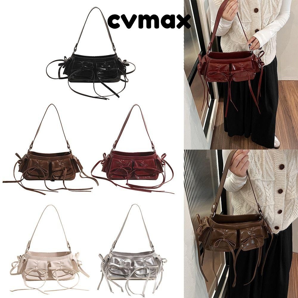 กระเป๋าสะพาย CVMAX, กระเป๋า PU Satchels ความจุขนาดใหญ่, ของขวัญสร้างสรรค์ Harajuku สีเงิน Y2K ...