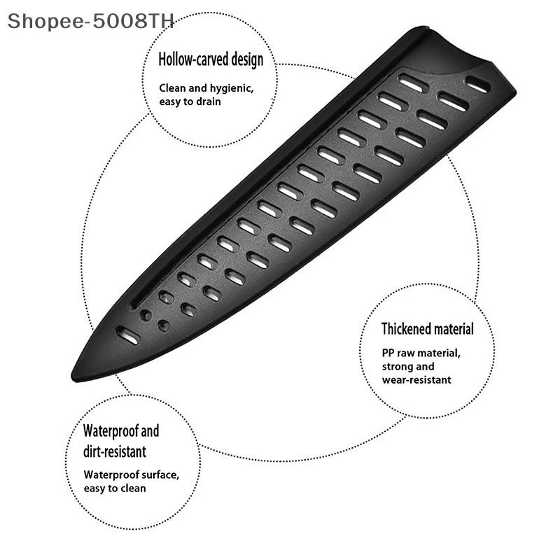 JIA มีดครัว Sheath มีดพลาสติกสีดําครอบคลุมมีดใบมีด Protector ฝาครอบขอบ ...