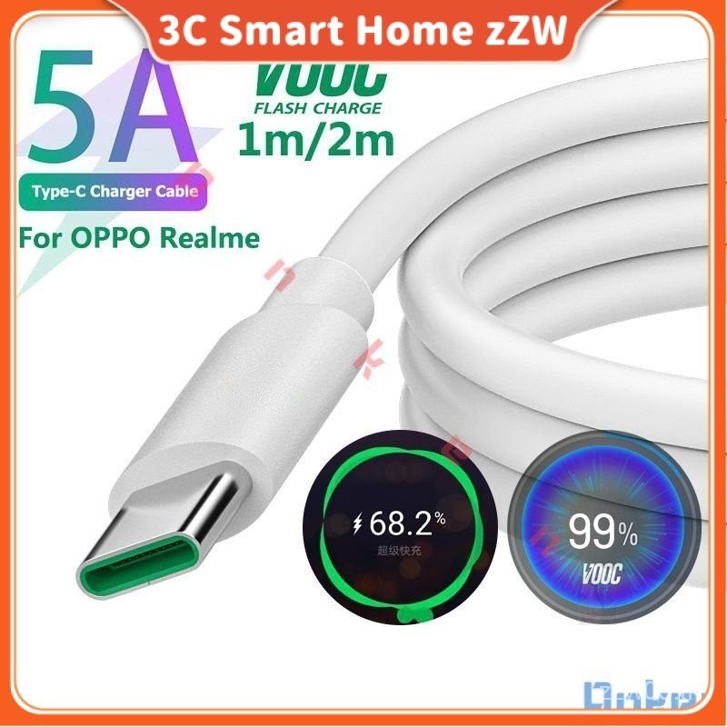 สายชาร์จ USB Type-C 33W 5A VOOC 2 เมตร ชาร์จเร็วมาก สําหรับ Oppo R9s R11 R17 Reno Super VOOC ...